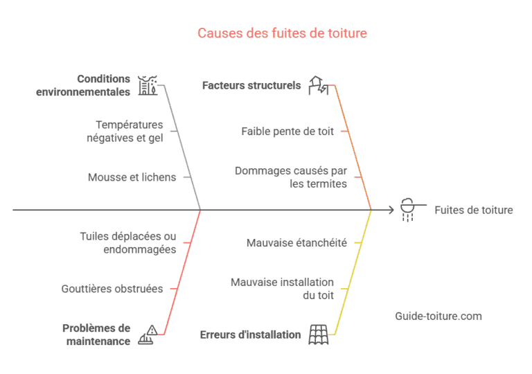 Fuite de toiture : causes, recherche et réparation rapide